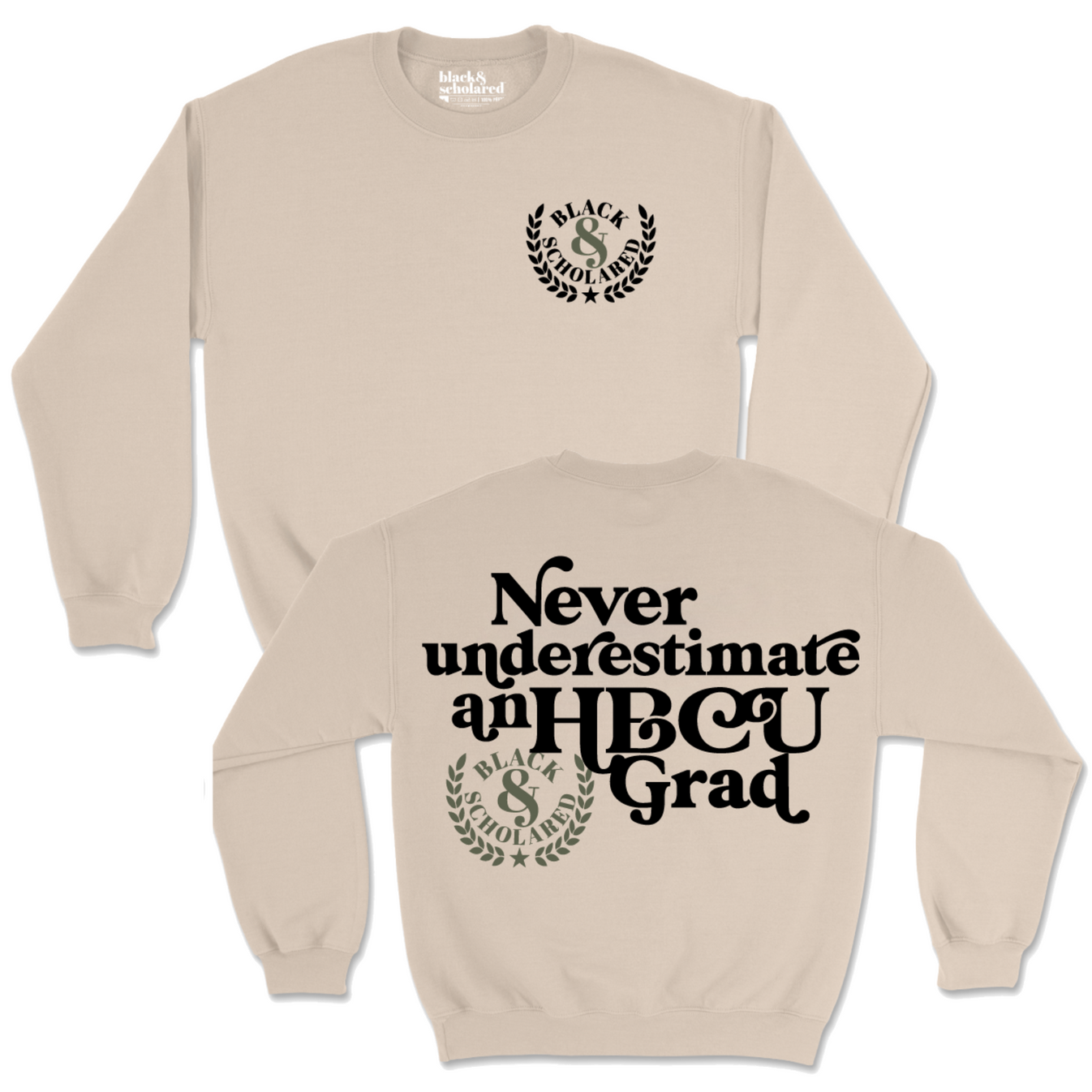 Never Underestimate an HBCU Grad Sweatshirt – Black & Scholared