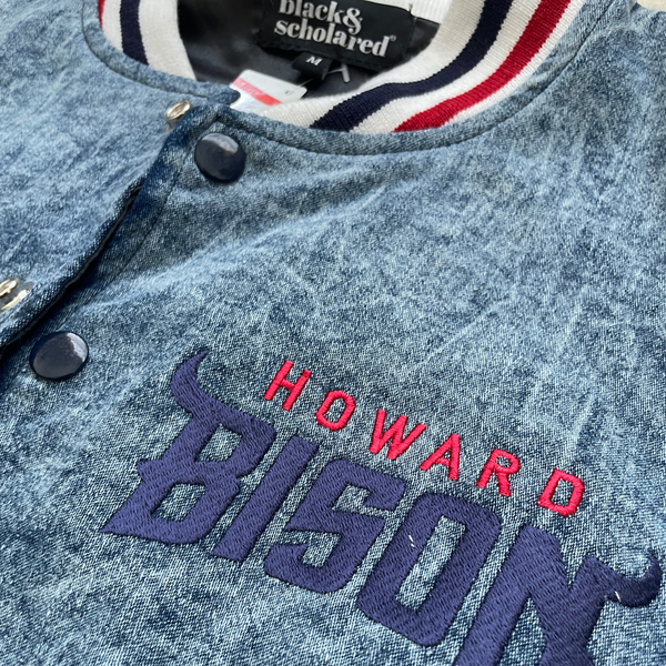 Howard University™ Denim Letterman Varsity Jacket – Black & Scholared